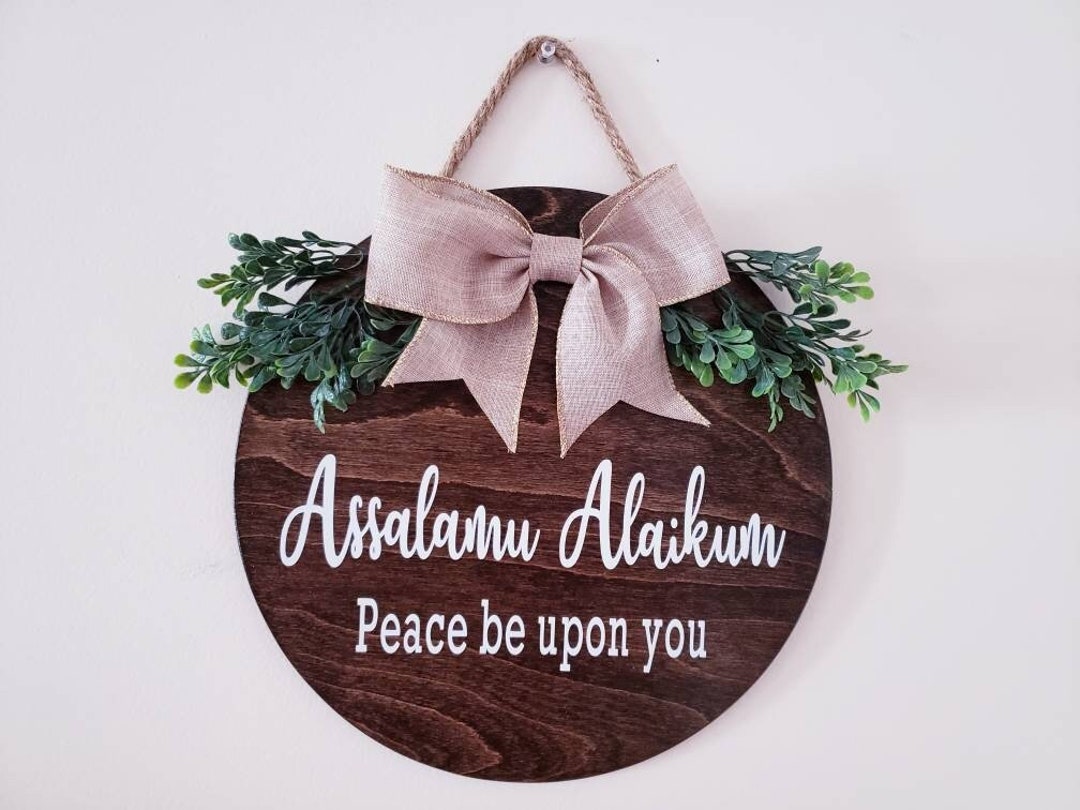 Salam Door Sign. Front Door Sign. Islamic Wall Decor. Hello Salam Door ...
