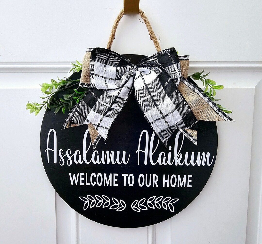 Salam Door Sign. Front Door Sign. Islamic Wall Decor. Hello Salam Door ...