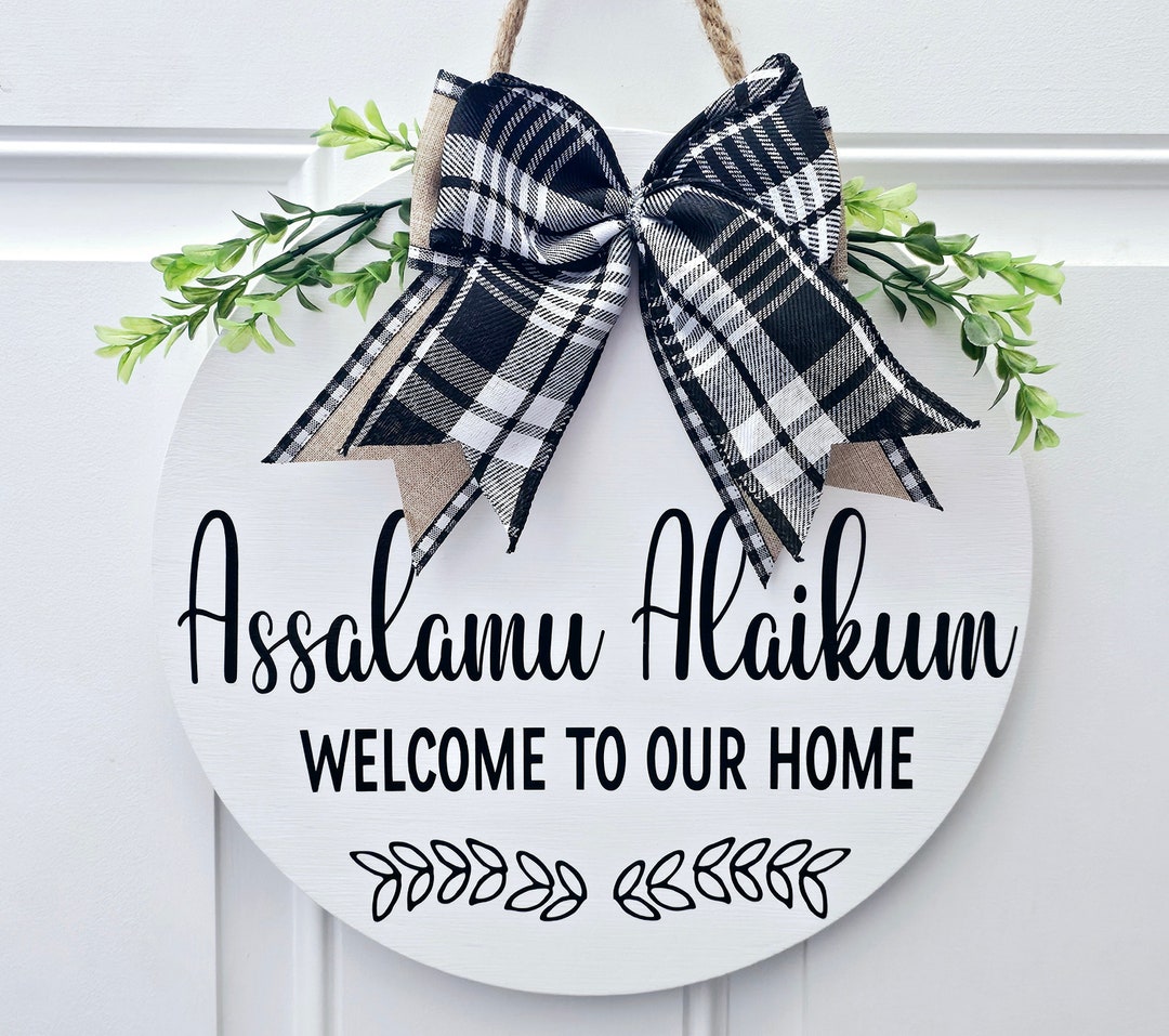 Salam Door Sign. Front Door Sign. Islamic Wall Decor. Hello Salam Door ...