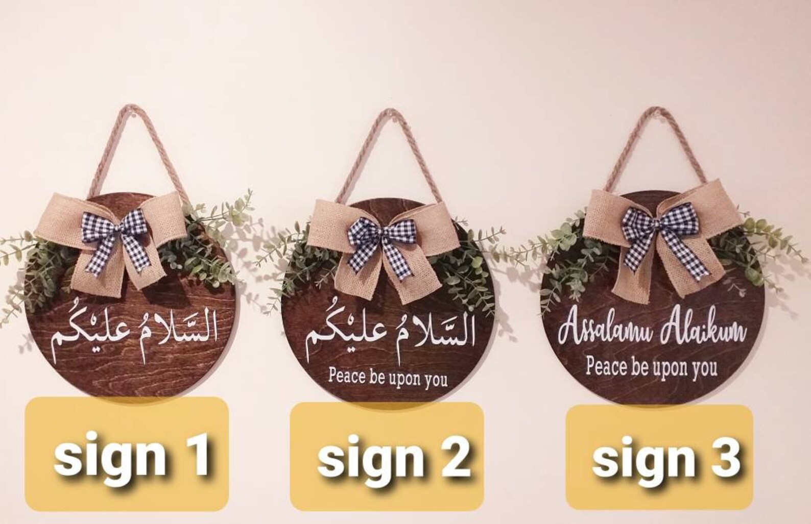 Salam Door Sign. Front Door Sign. Islamic Wall Decor. Hello | Etsy