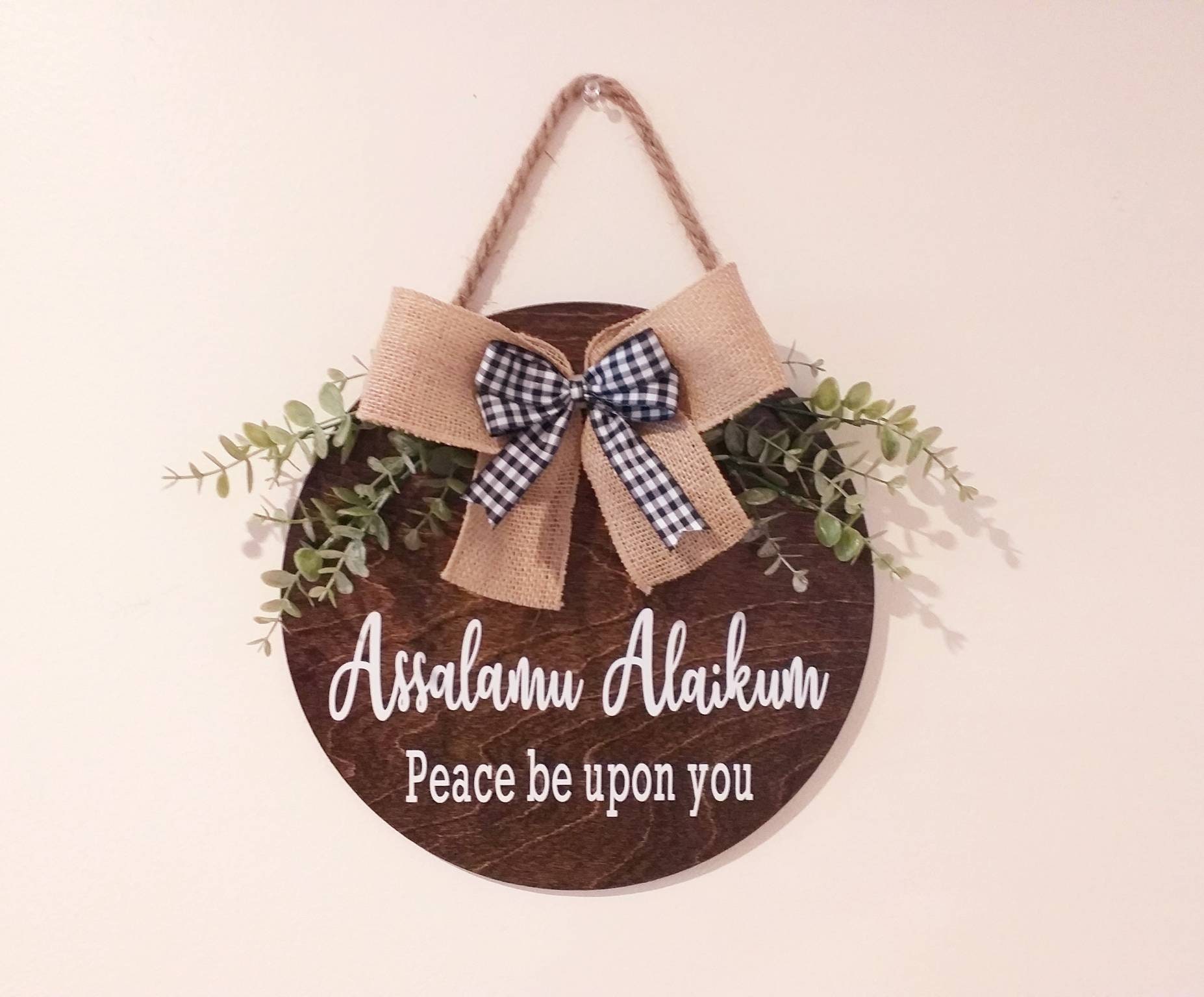 Salam Door Sign. Front Door Sign. Islamic Wall Decor. Hello | Etsy