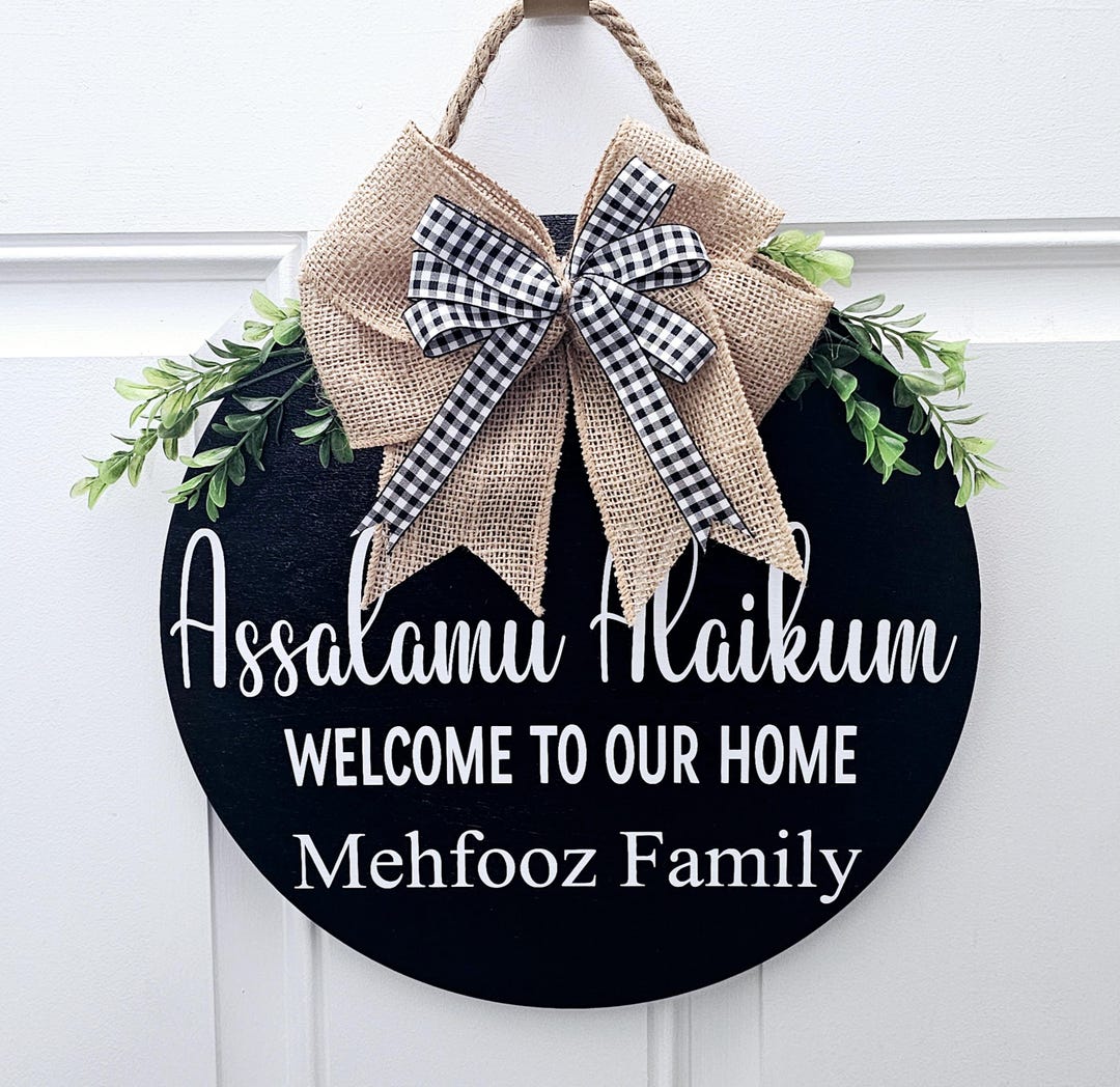 Salam Door Sign. Front Door Sign. Islamic Wall Decor. Hello Salam Door ...
