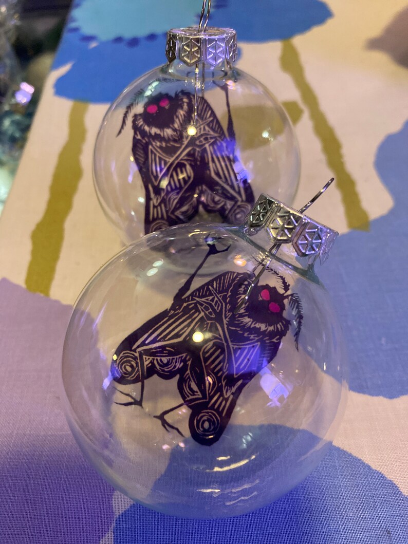 Mothman Glass Ball Christmas Tree Ornament - Etsy