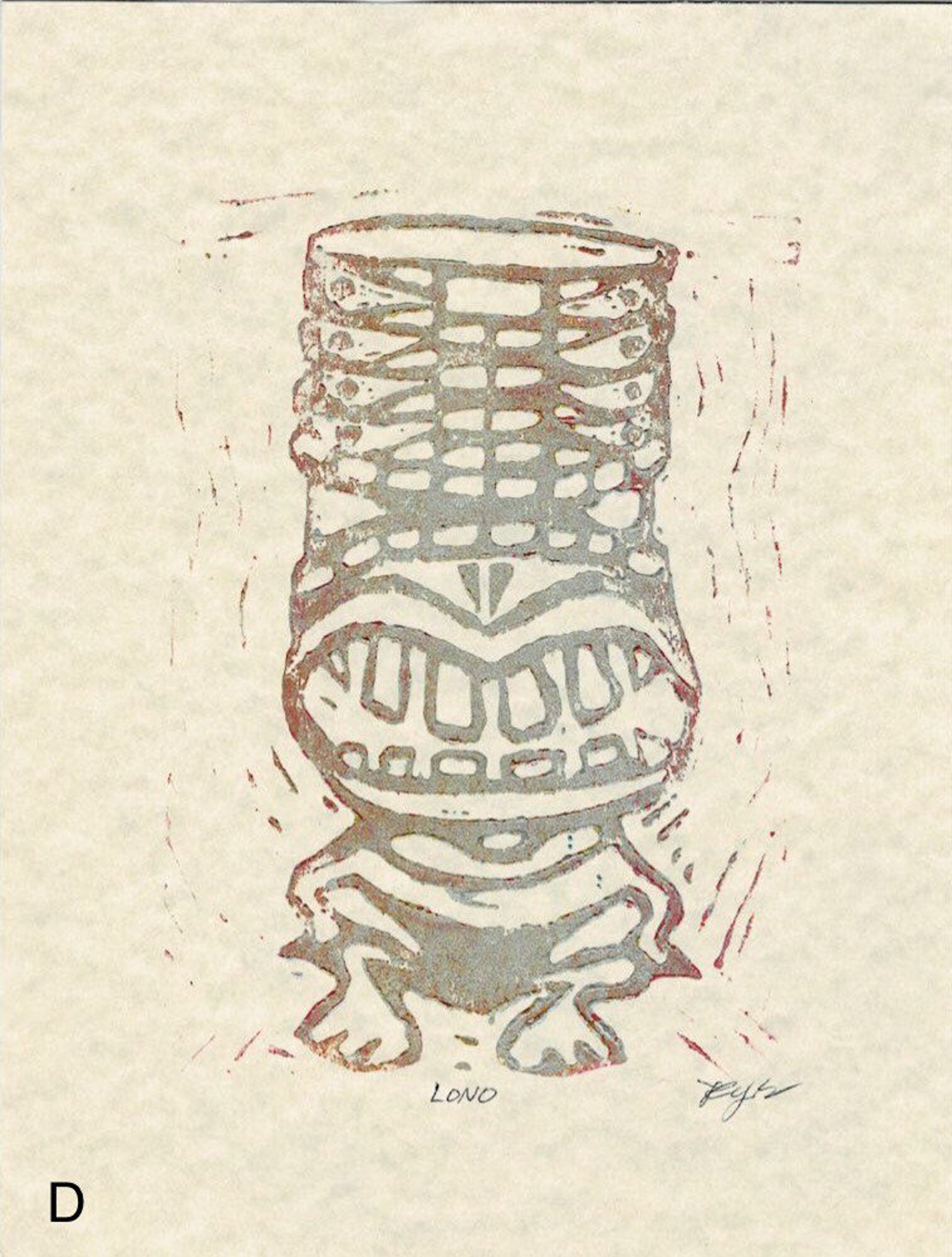 Lono Tiki God 8x10 Linocut Print Hand Printed Art - Etsy