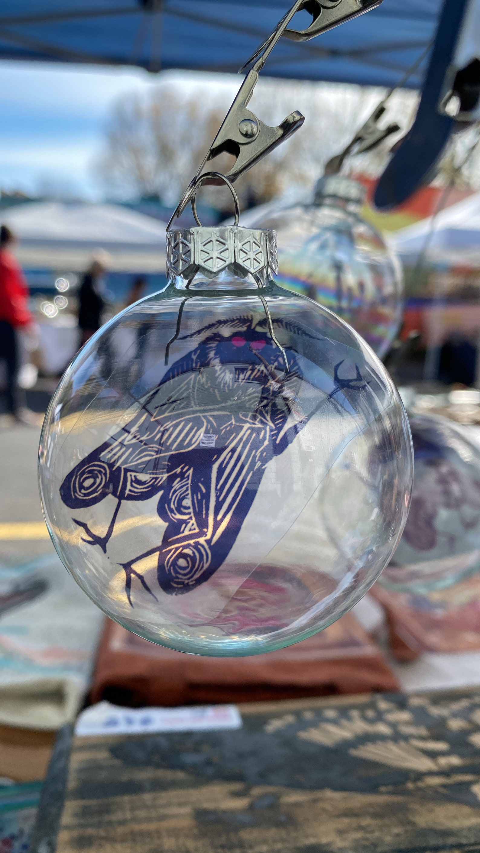 Mothman Glass Ball Christmas Tree Ornament - Etsy