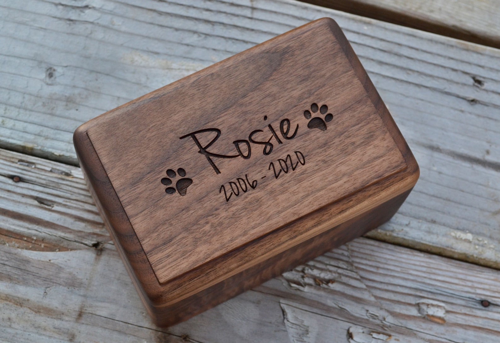 Pet Urn Memorial Box Walnut Wood Cat Dog Rabbit - Etsy