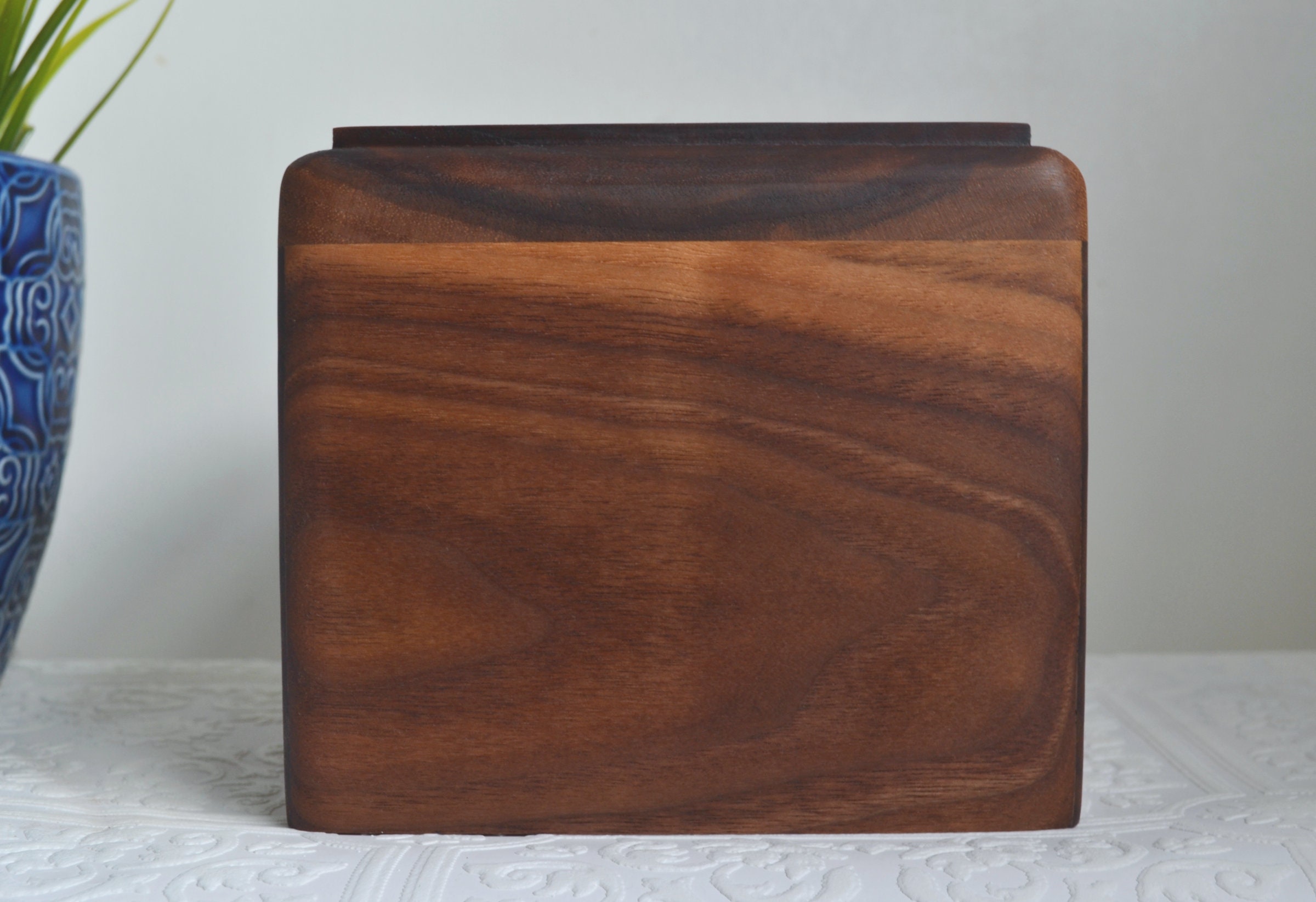 Personalized Pet Urn Memorial Box Dog Cat Walnut Wood - Etsy