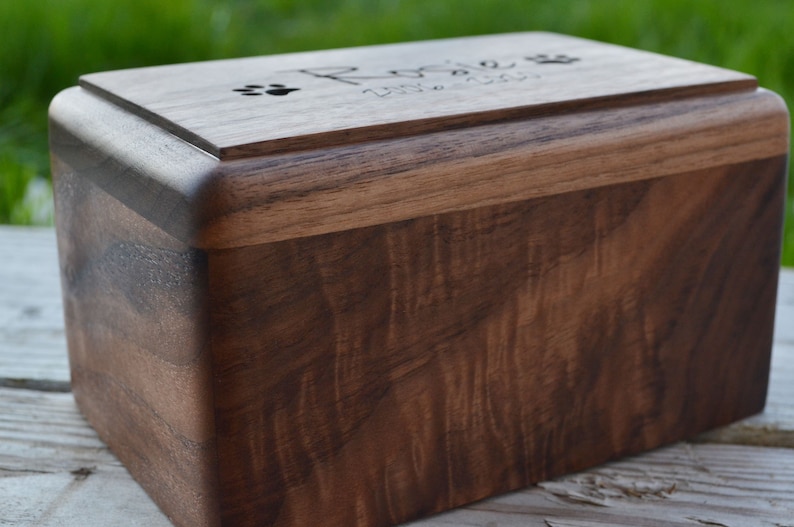 Pet Urn Memorial Box Walnut Wood Cat Dog Rabbit - Etsy
