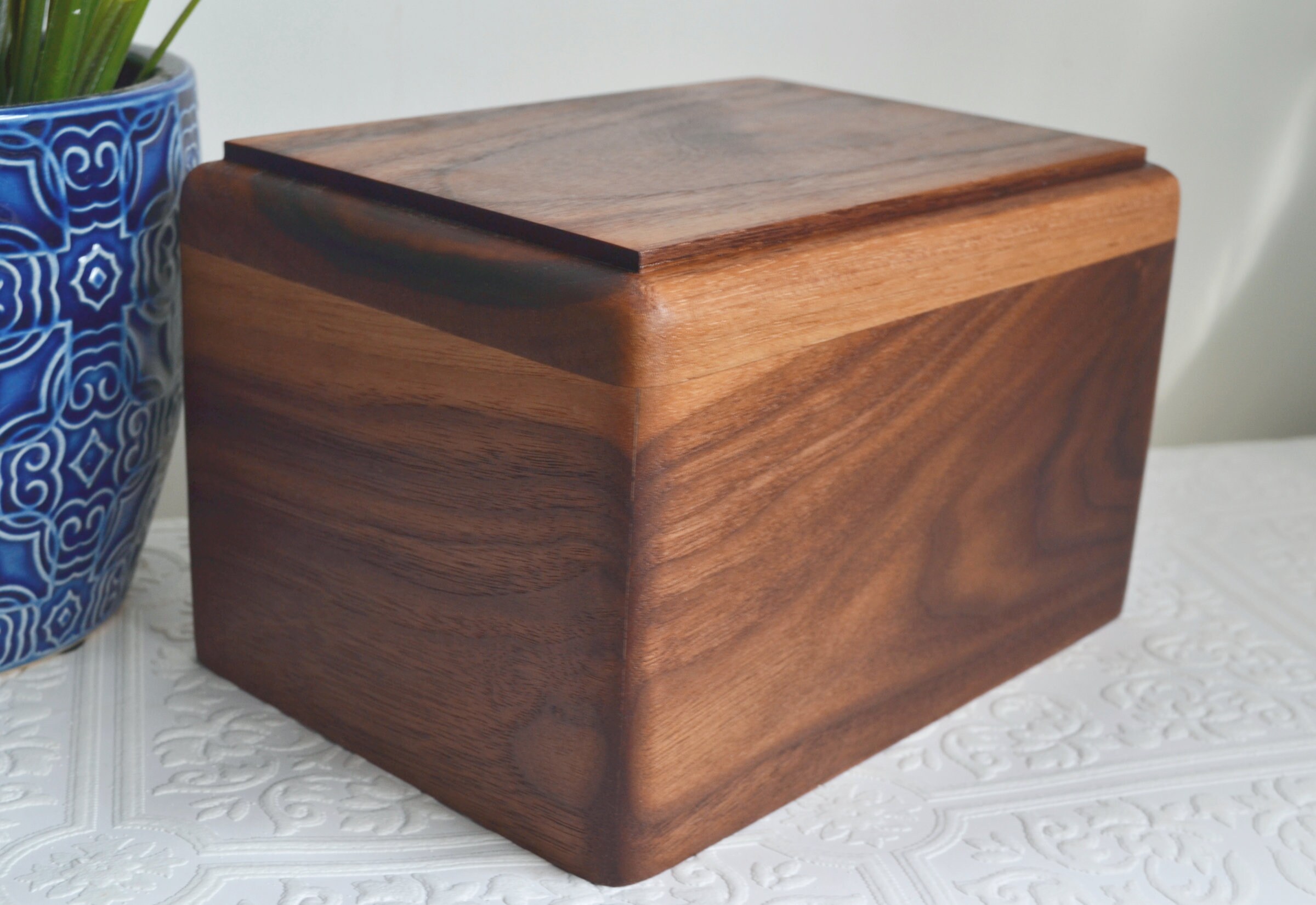 Personalized Pet Urn Memorial Box Dog Cat Walnut Wood - Etsy