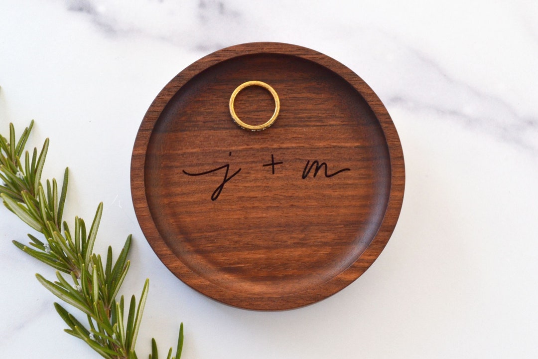 Walnut Wood Ring Tray Small Trinket Dish Coin Dish - Etsy