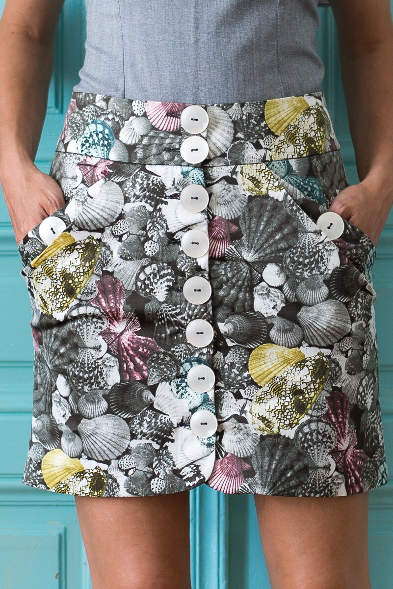 Falda con estampado de conchas - Etsy España