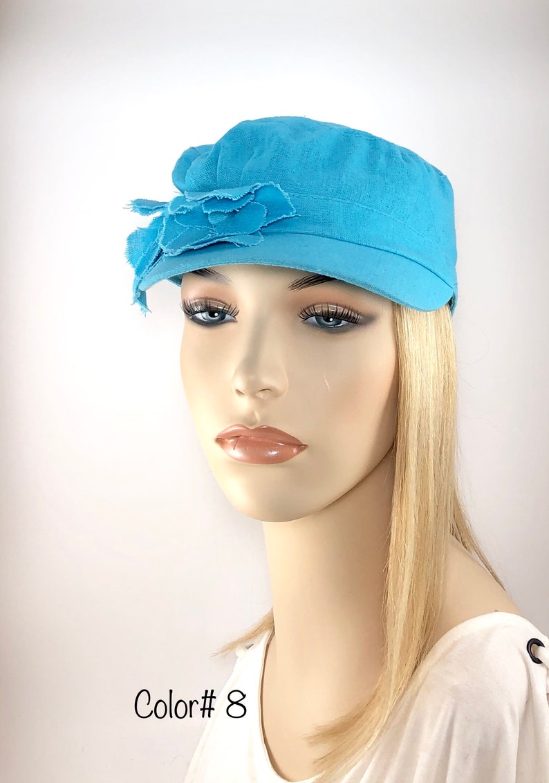 Chemo Hat. Great for Summer Women's Blue Hat With Hair - Etsy