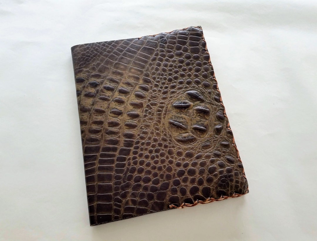 Croco Composition Book Cover, Leather Book Cover, Refillable Croco ...