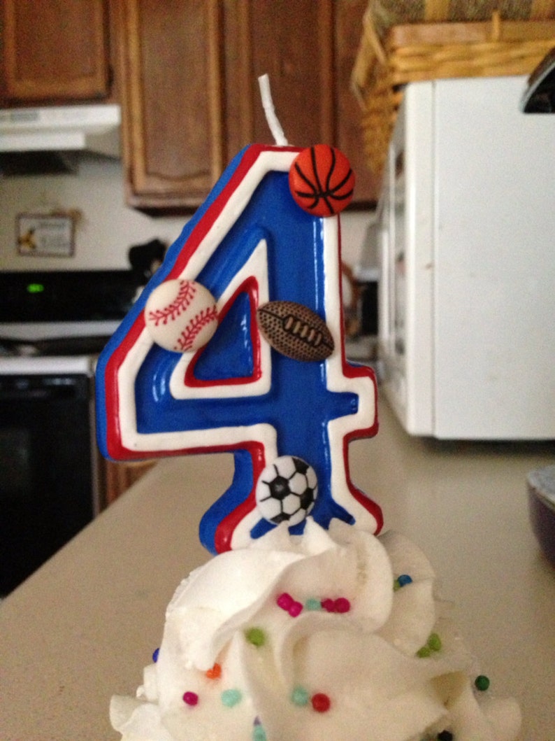 3 Inch Tall All Star Sports Birthday Candle With Football | Etsy