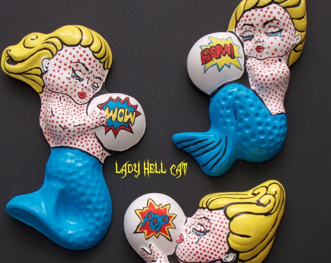 Vintage Reproduction Chalkware Mermaid Baby's : Pop Art Inspired - Etsy