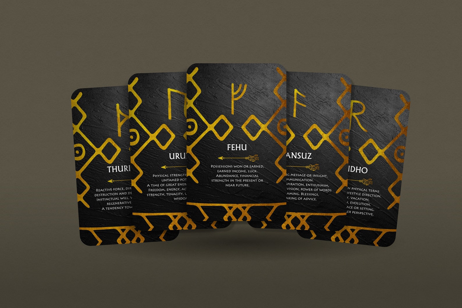 Golden Runes Oracle Norse Cards 24 Cards Oracle Oracle - Etsy