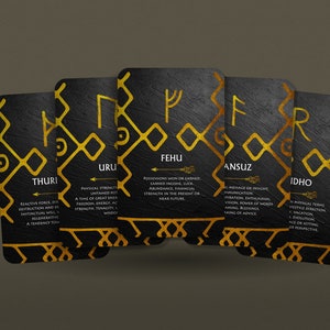 Golden Runes Oracle Norse Cards 24 Cards Oracle Oracle Deck Fortune ...