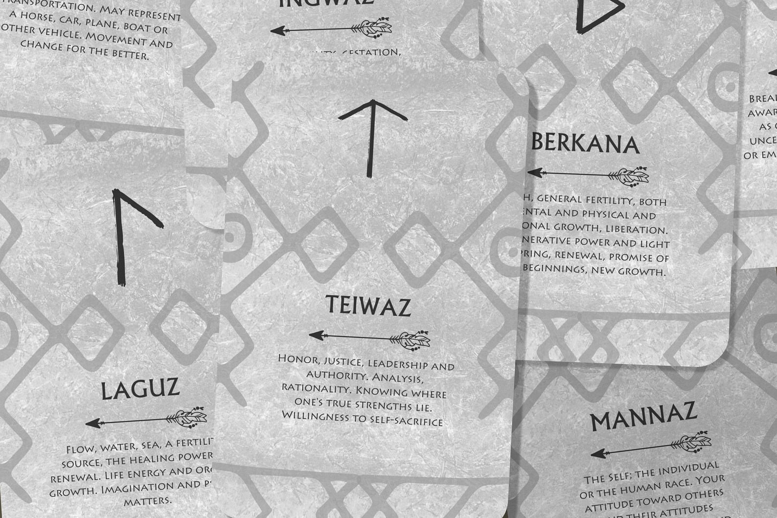 White Runes Oracle Norse Cards 24 Cards Oracle Oracle - Etsy