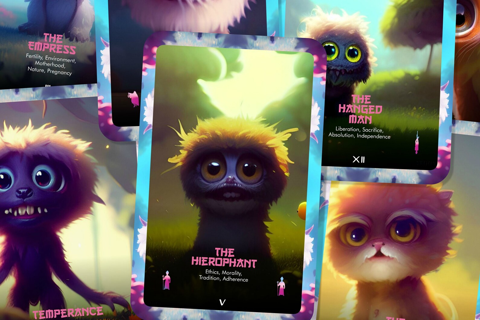 Fluffy Monster Tarot Major Arcana Tarot Tarot Deck - Etsy