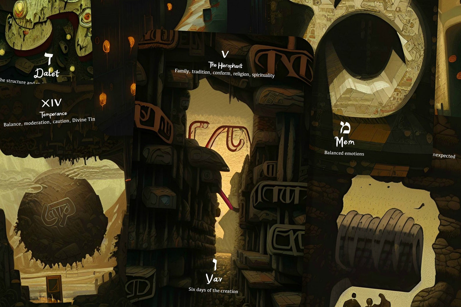 Sacred Letters Art Hebrew Alphabet Major Arcana Oracle - Etsy