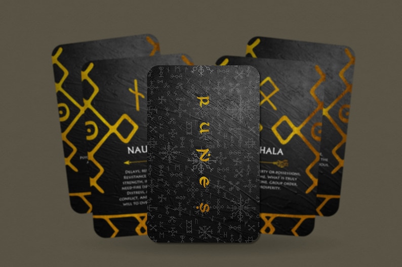 Golden Runes Oracle Norse Cards 24 Cards Oracle Oracle - Etsy