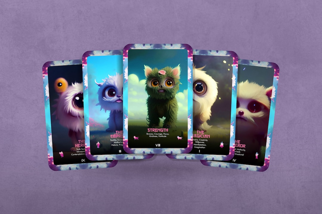 Fluffy Monster Tarot - Major Arcana - Tarot - Tarot Deck - Fortune ...