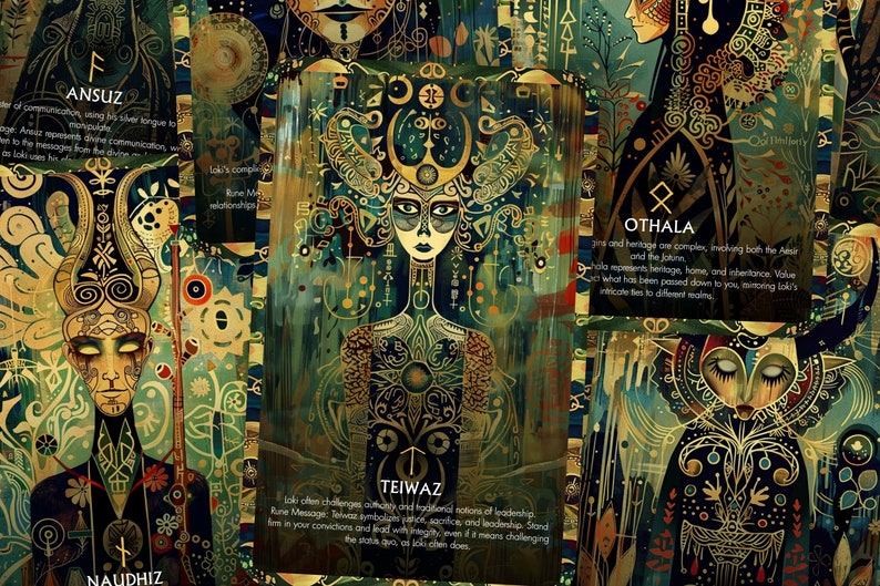 The Runes of Loki - 26 Cards - Runes Oracle - Oracle Deck - Fortune ...