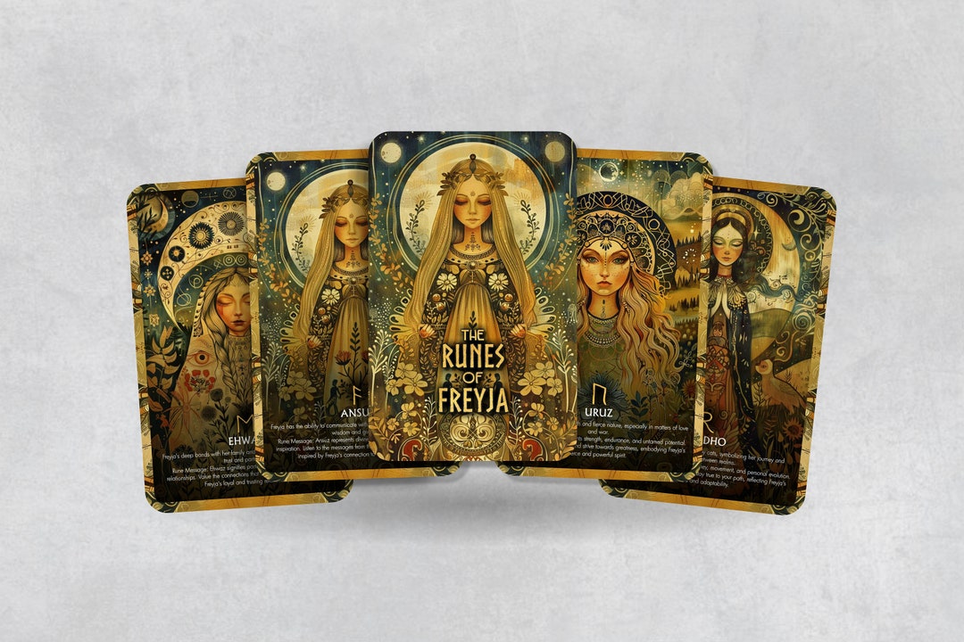 The Runes of Freyja - 26 Cards - Runes Oracle - Oracle Deck - Fortune ...