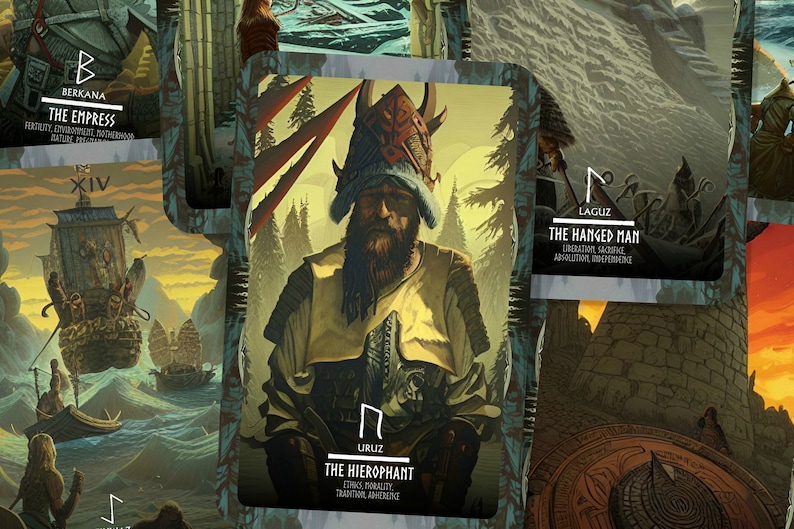 Vikings Tarot Norse Cards Major Arcana Runes Nordic - Etsy