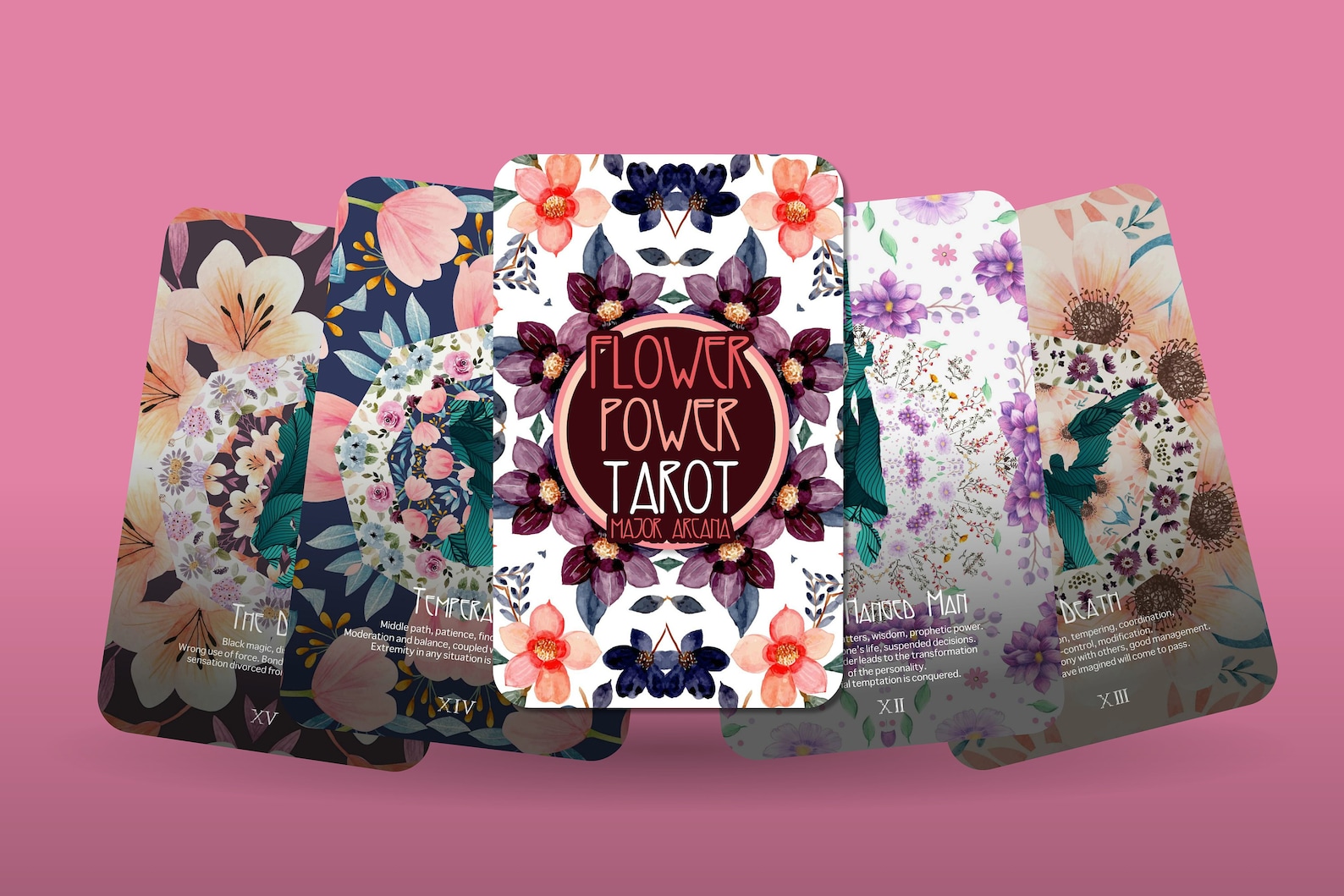Flower Power Tarot Major Arcana Floral Tarot Tarot Deck - Etsy