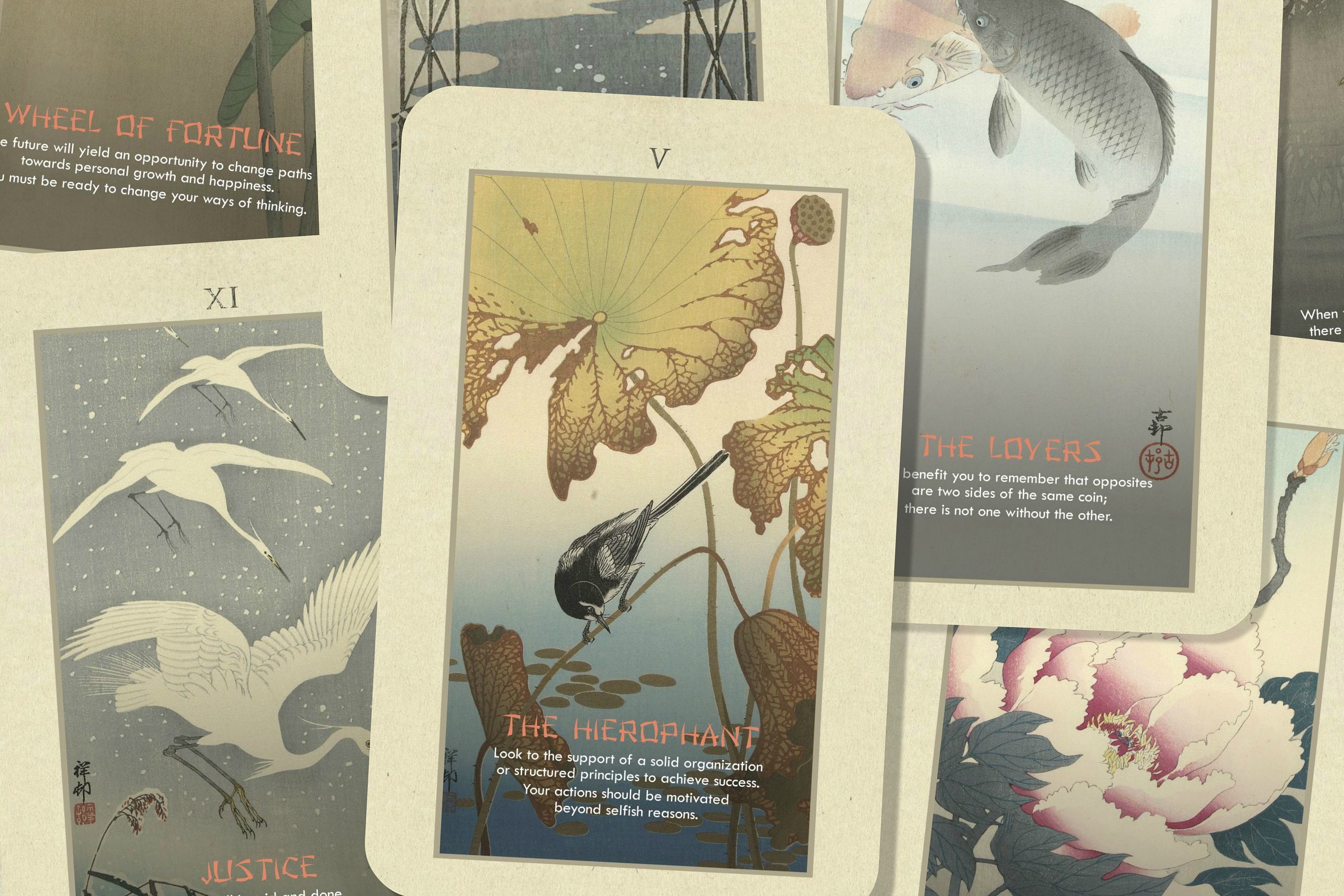 Ohara Koson Tarot - Japanese Tarot - Major Arcana - Tarot - Tarot Deck ...