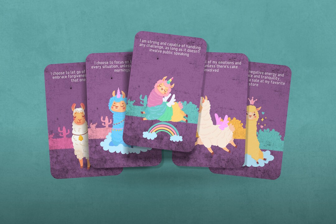 No Drama Llama - Positive Affirmations to Live by - Affirmation Cards ...