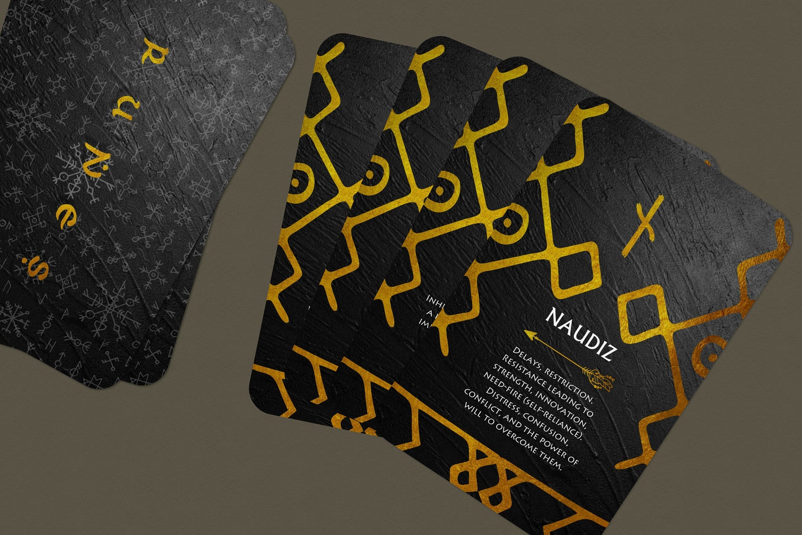 Golden Runes Oracle Norse Cards 24 Cards Oracle Oracle - Etsy