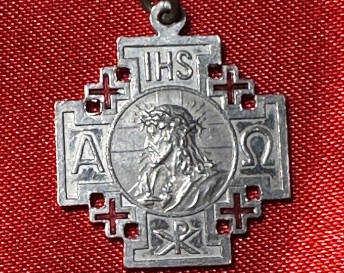 Aluminum Jesus Mary IHS Crusade Red Cross Catholic Charm Pendant Medal ...