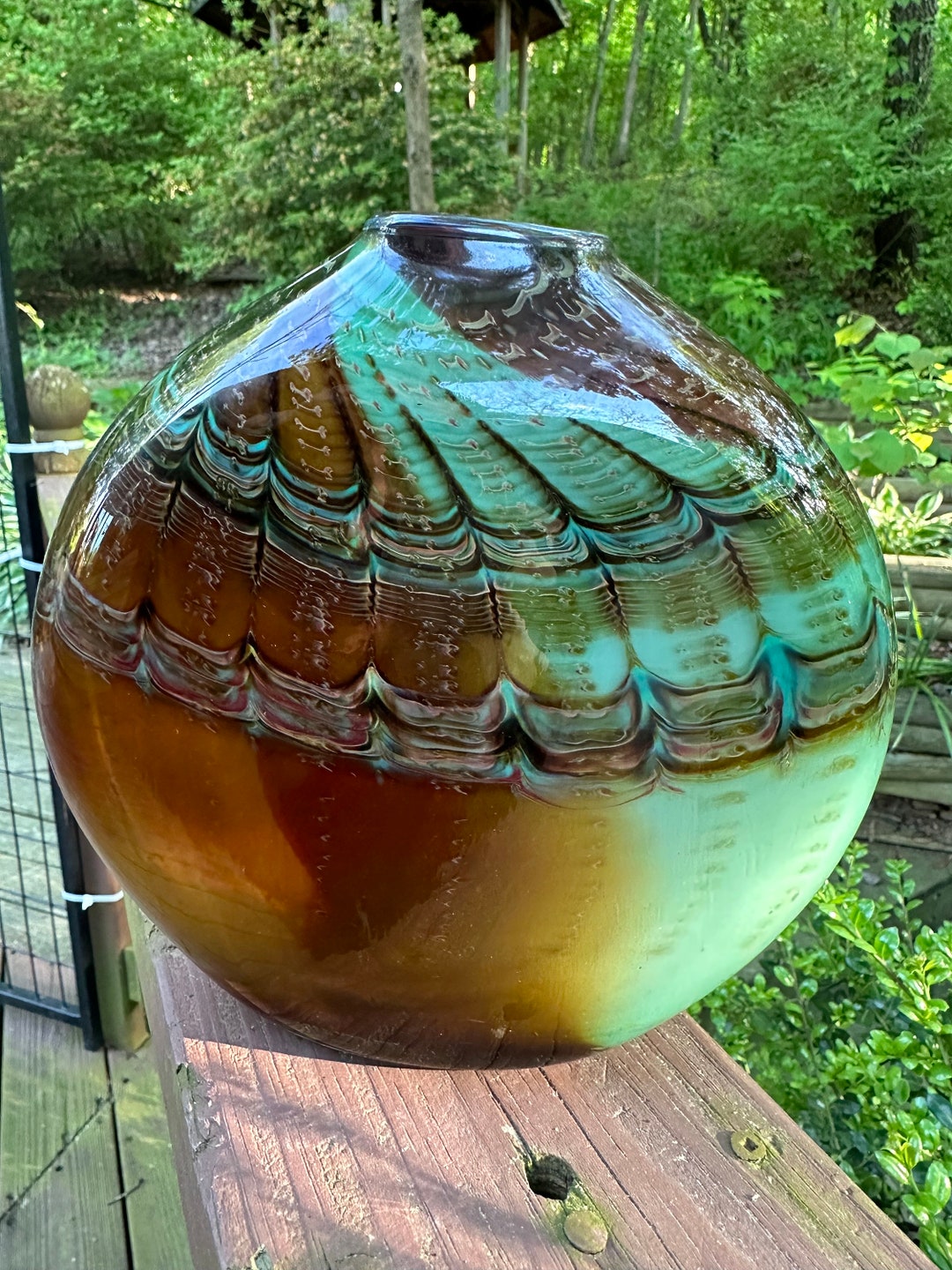 Stephen Jon Clements - Art Glass Vase Signed and Dated 1983 - Etsy