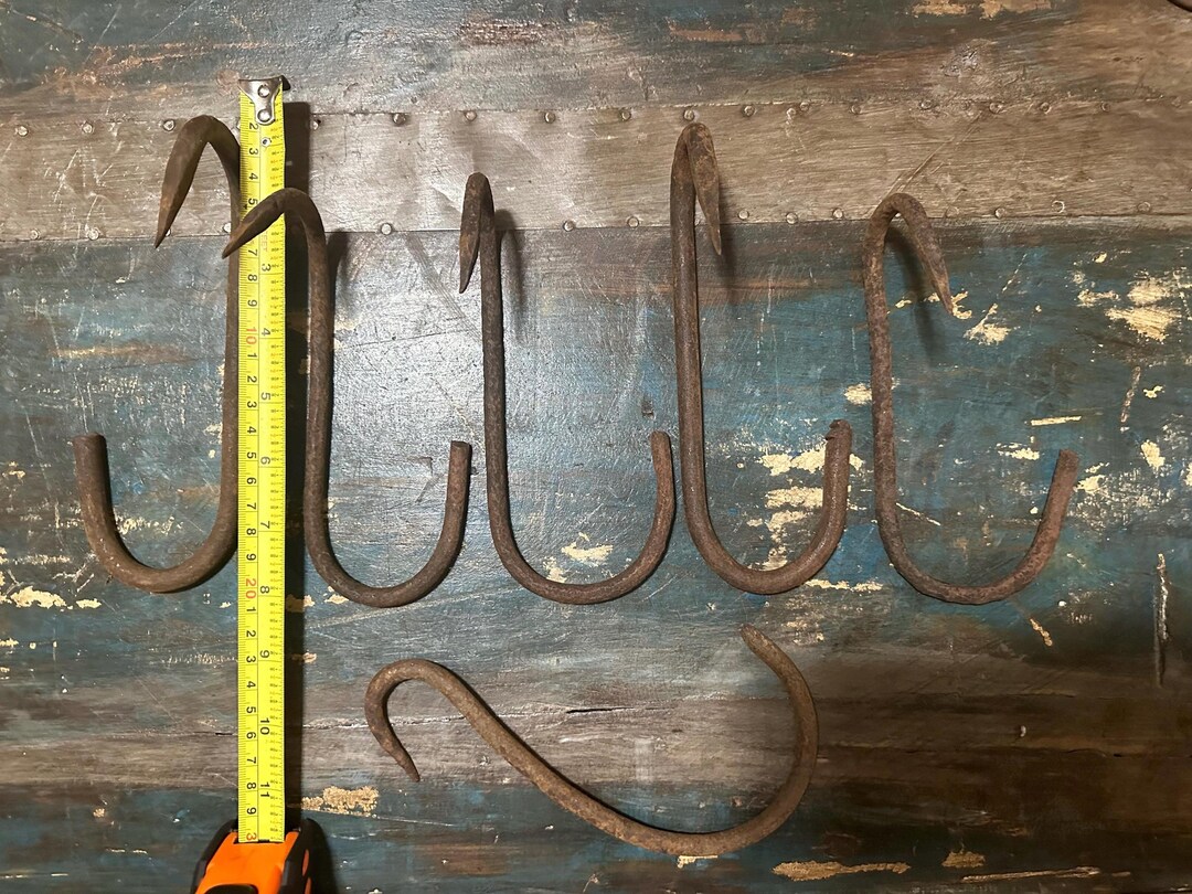 6 Rusty Old Hooks 5 Big Ole’ Bucket Hooks and 1 Big S Hook - Etsy