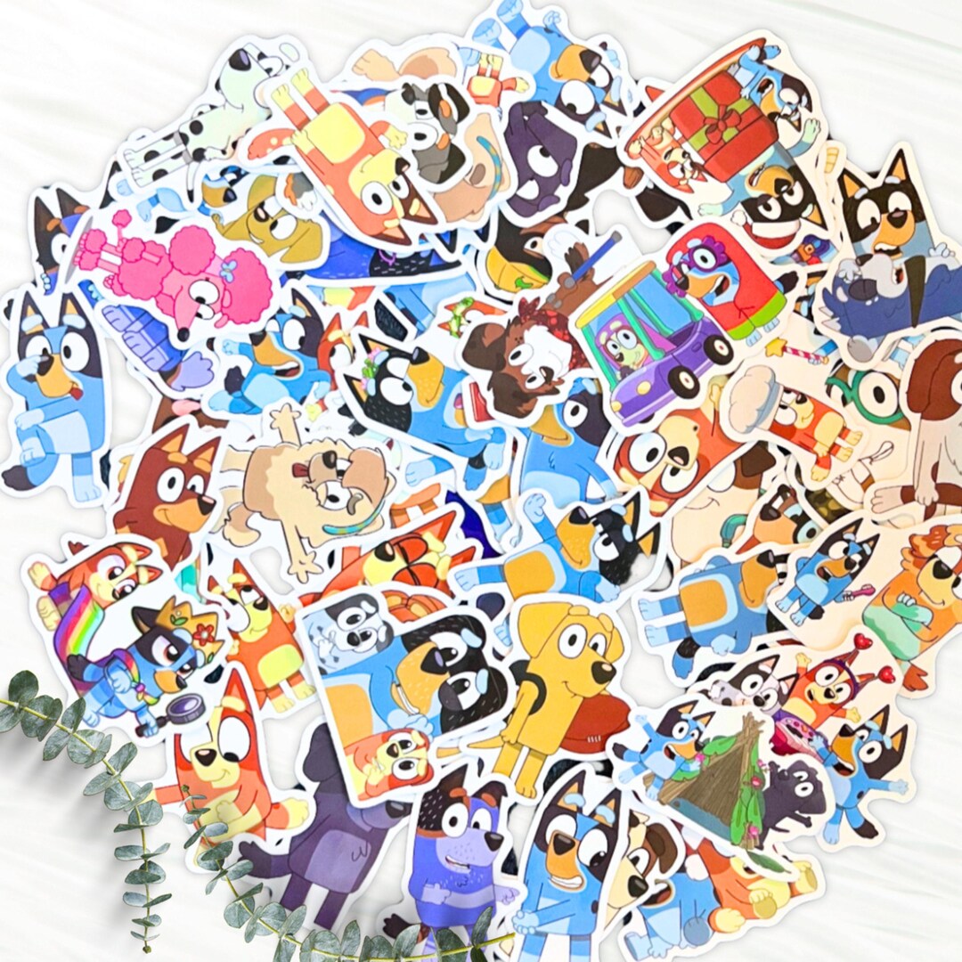 Bluey Sticker Pack Waterproof Vinyl Decals for Water Bottle, Laptop ...