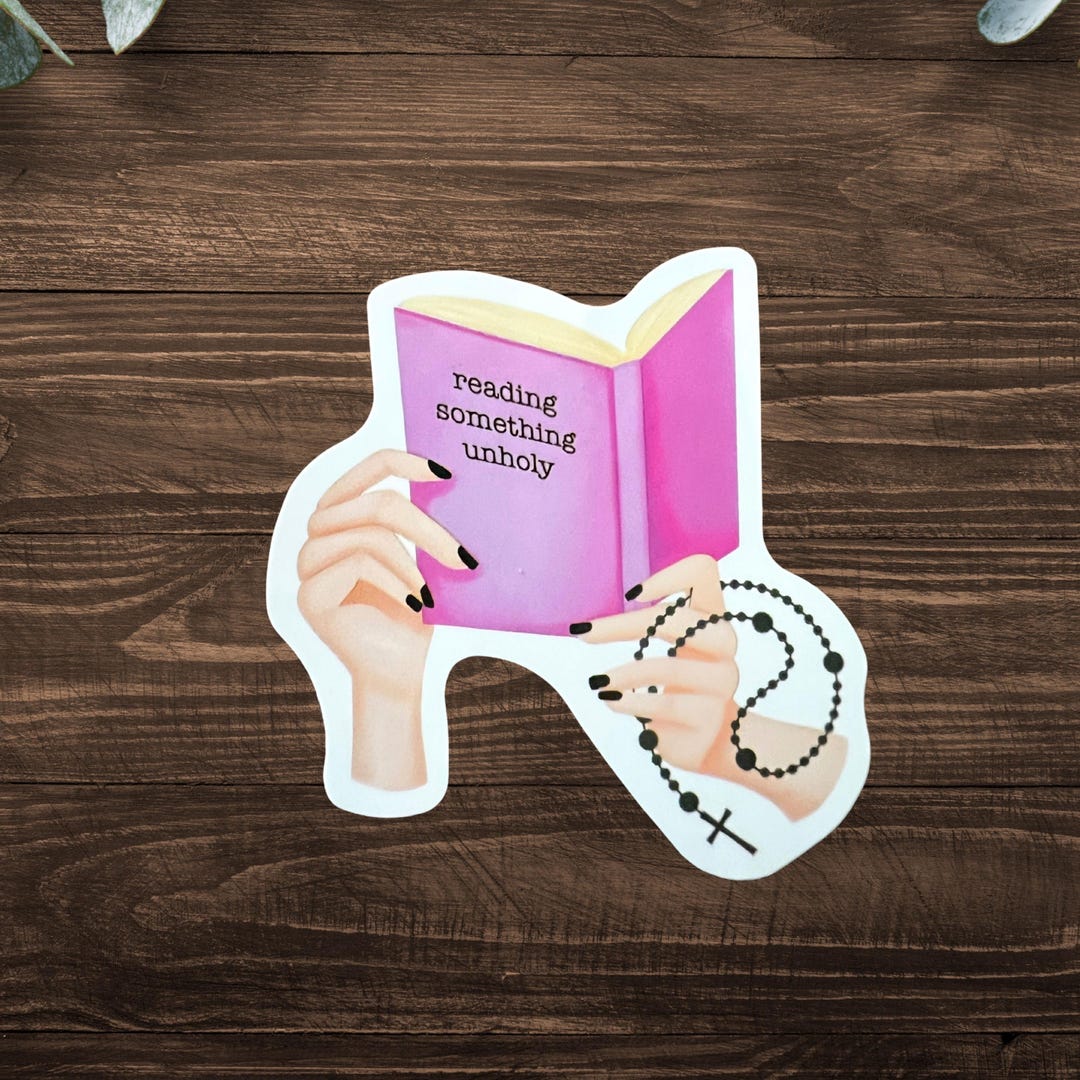 Reading Something Unholy Sticker | Dark Romance Smutty Kindle Decal - Etsy