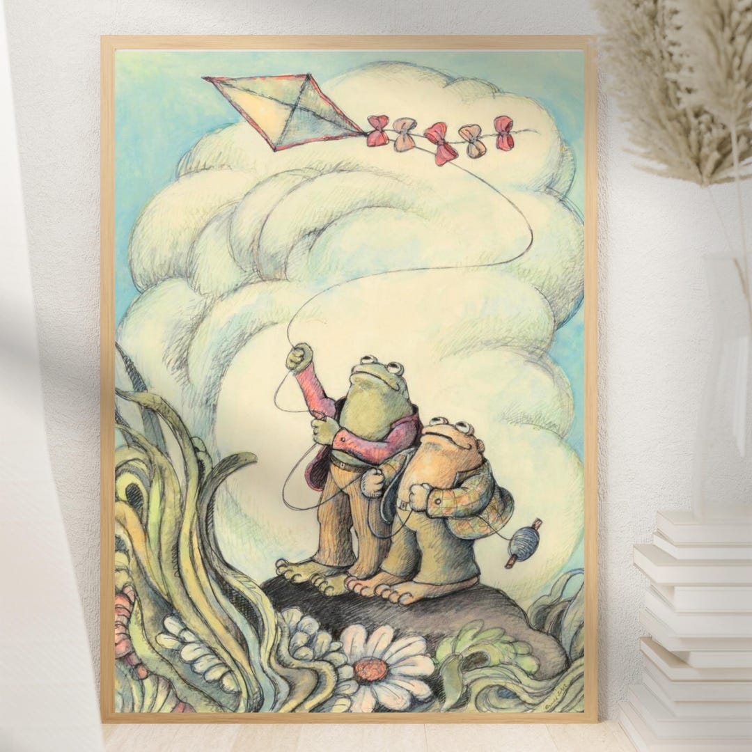 Frog and Toad Kite Vintage Illustration | Arnold Lobel Poster | Gift ...