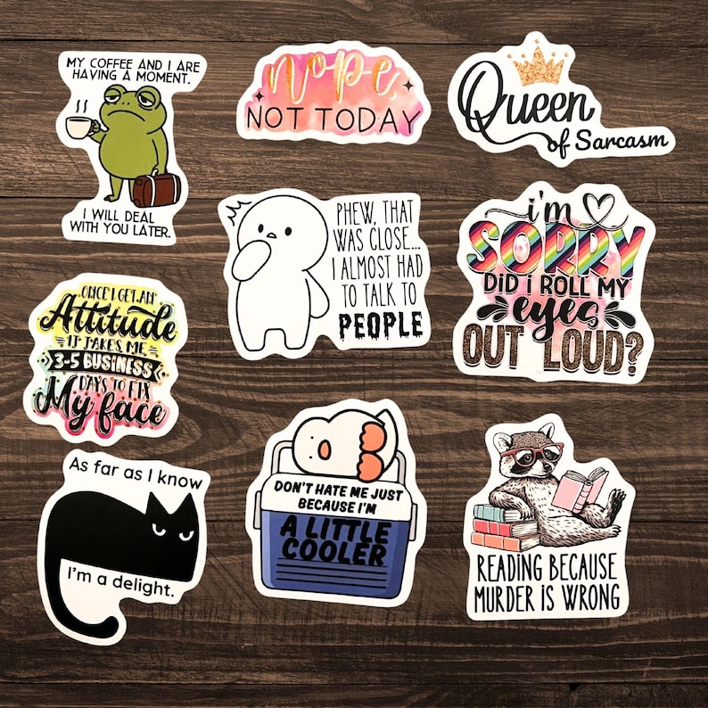 Sarcastic Snarky Sticker Bundle | Adult Humor Decals | Funny Gag Gift ...