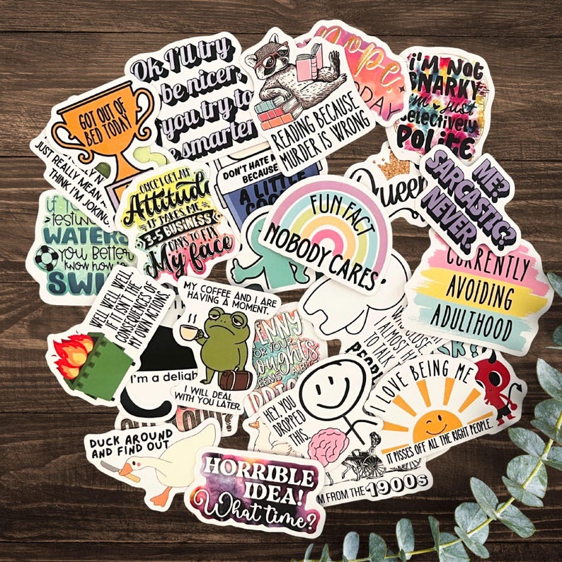 Sarcastic Snarky Sticker Bundle | Adult Humor Decals | Funny Gag Gift ...