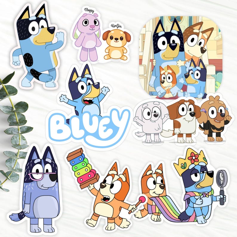 Bluey Stickers Pack | Bluey Birthday Party Favor Gift | Bluey Lover ...