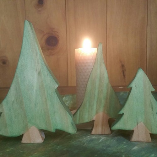 Wooden Forest Natural Set / Woodland Trees Set 10 Pieces of - Etsy