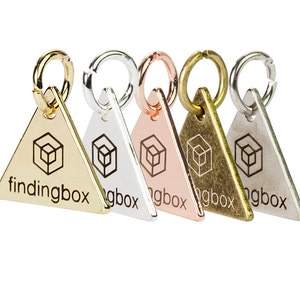 15x15mm Triangle Metal Jewelry Tag, Custom Logo Laser Engraved ...