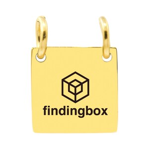Square Hanging Charm, Stainless Steel Made, Custom Logo Laser Engraved ...