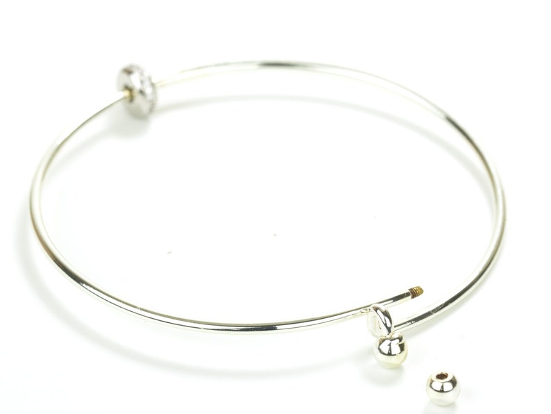 Adjustable Bangle Bracelet With Screw End, Charm Bracelet Blank ...