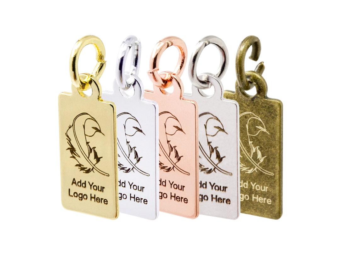 Custom Metal Tags, Metal Handmade Label, Jewelry Tag, Rectangle Brass ...