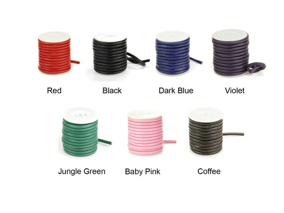 5mm Round Leather Cord Genuine Leather Cord Pkg of 10 feet | Etsy