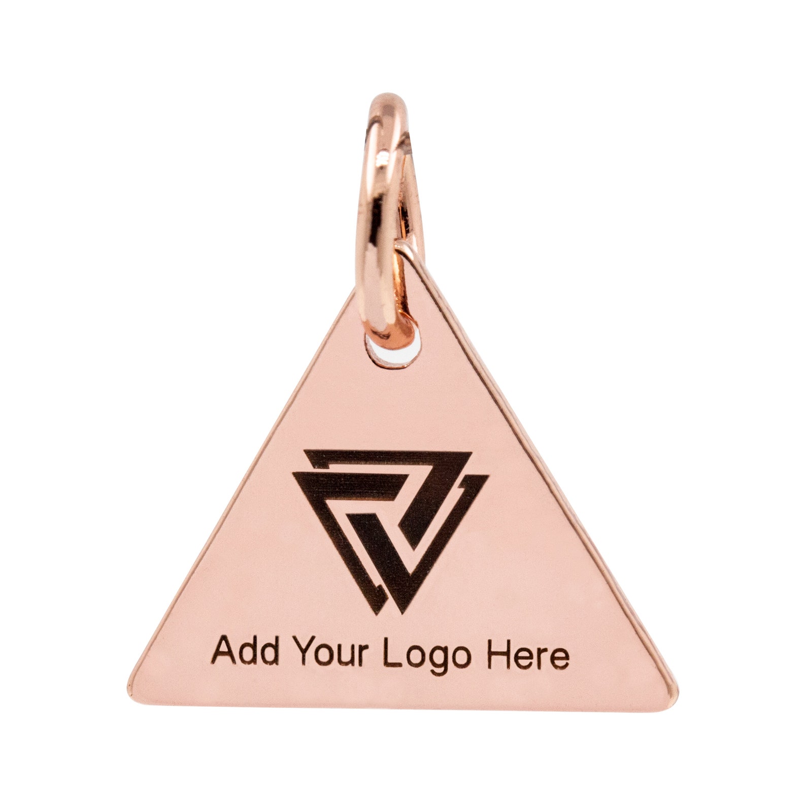 15x15mm Triangle Metal Jewelry Tag, Custom Logo Laser Engraved ...