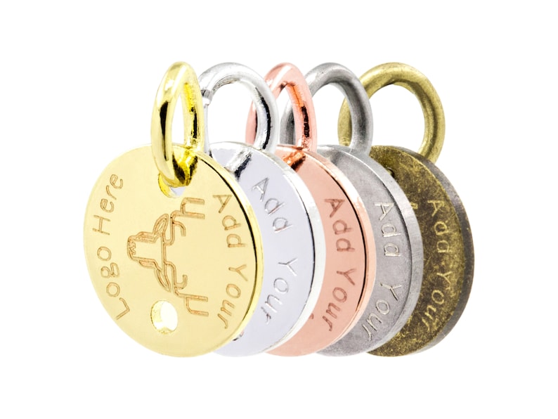 Mechanical Engraved Double Loop Logo Tag Custom Jewelry Tag - Etsy